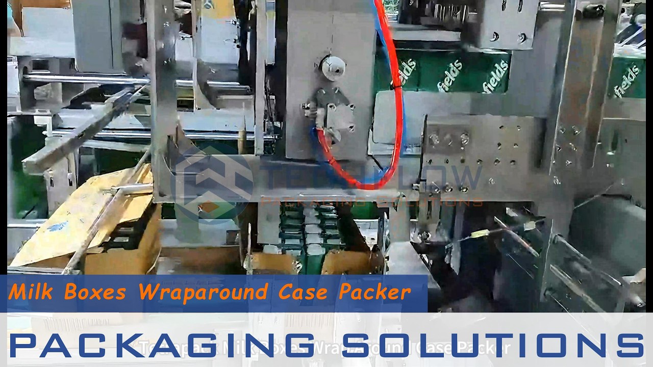 Milk Boxes Wraparound Case Packer | TECHFLOW Case Packaging Solutions