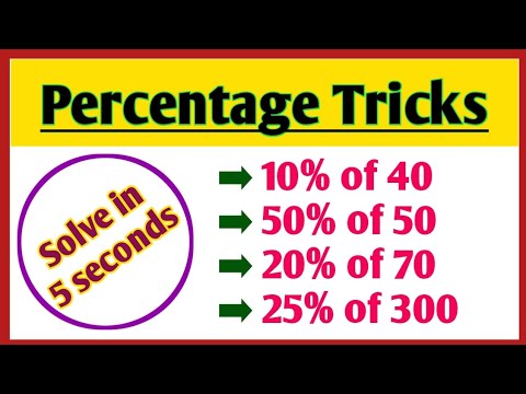 Percentage Calculation | percentage tricks | 10% of 40 | 50% of 50 | 20% of 70 | 25% of 300