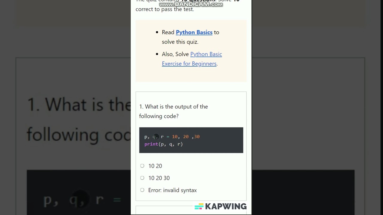 Python Practice Question 1