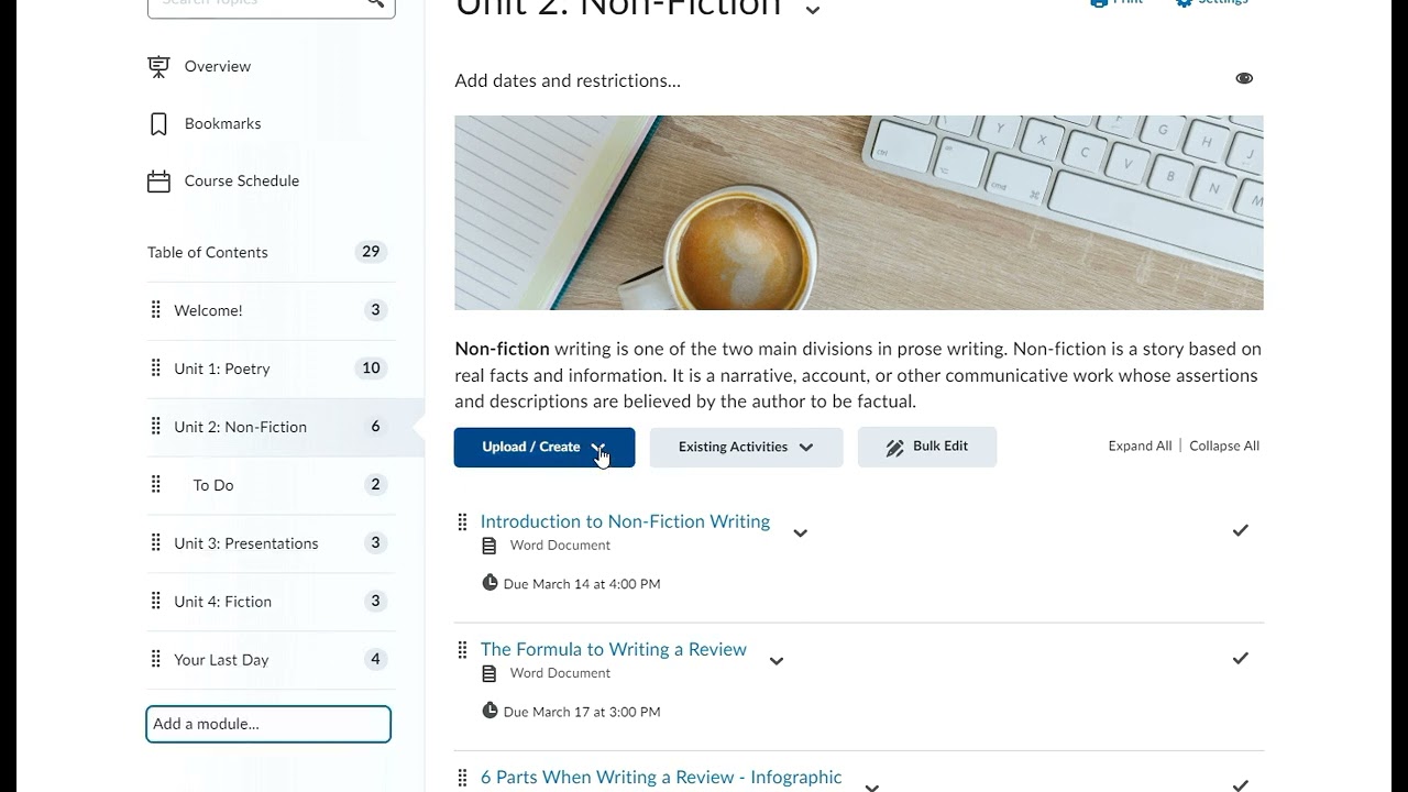 Create an Assignment | Instructor