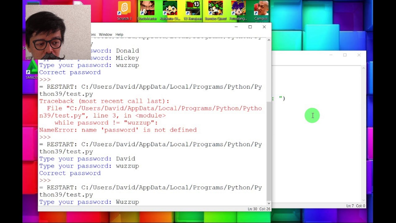 Python- While Loop, If Else in the Password software