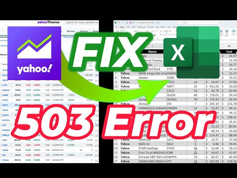 FIX ✅ Yahoo Finance 503 Error in Excel (Stock Price Updates) #exceltips