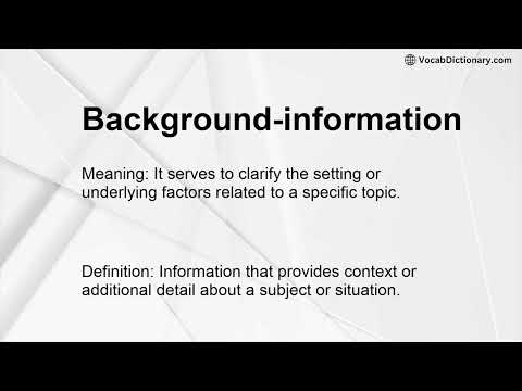 Background-information Meaning