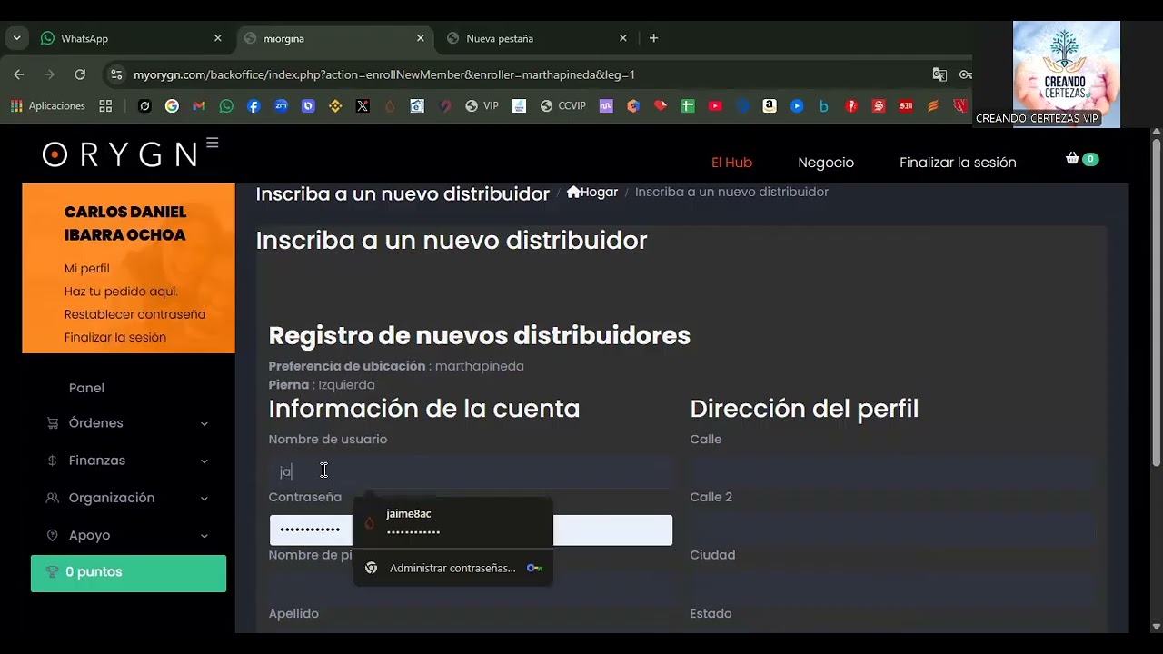 Tutorial  registro en ORYGN