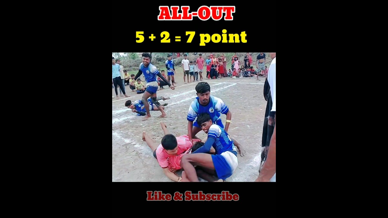 ALL–OUT–5+2=7 point ☝️😱🥵||#kabaddi #shorts