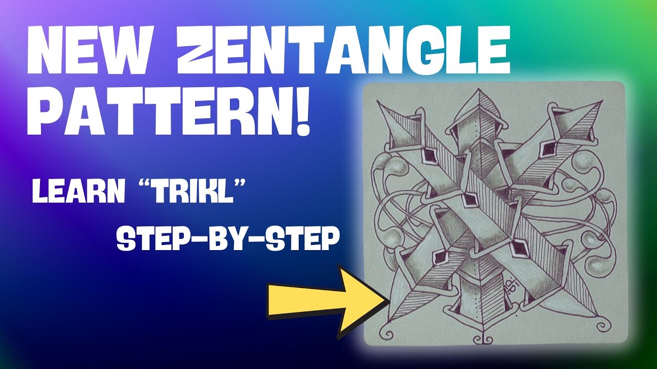 Learn the NEW Zentangle Pattern “Trikl” | Easy Step-by-Step Tangle Tutorial