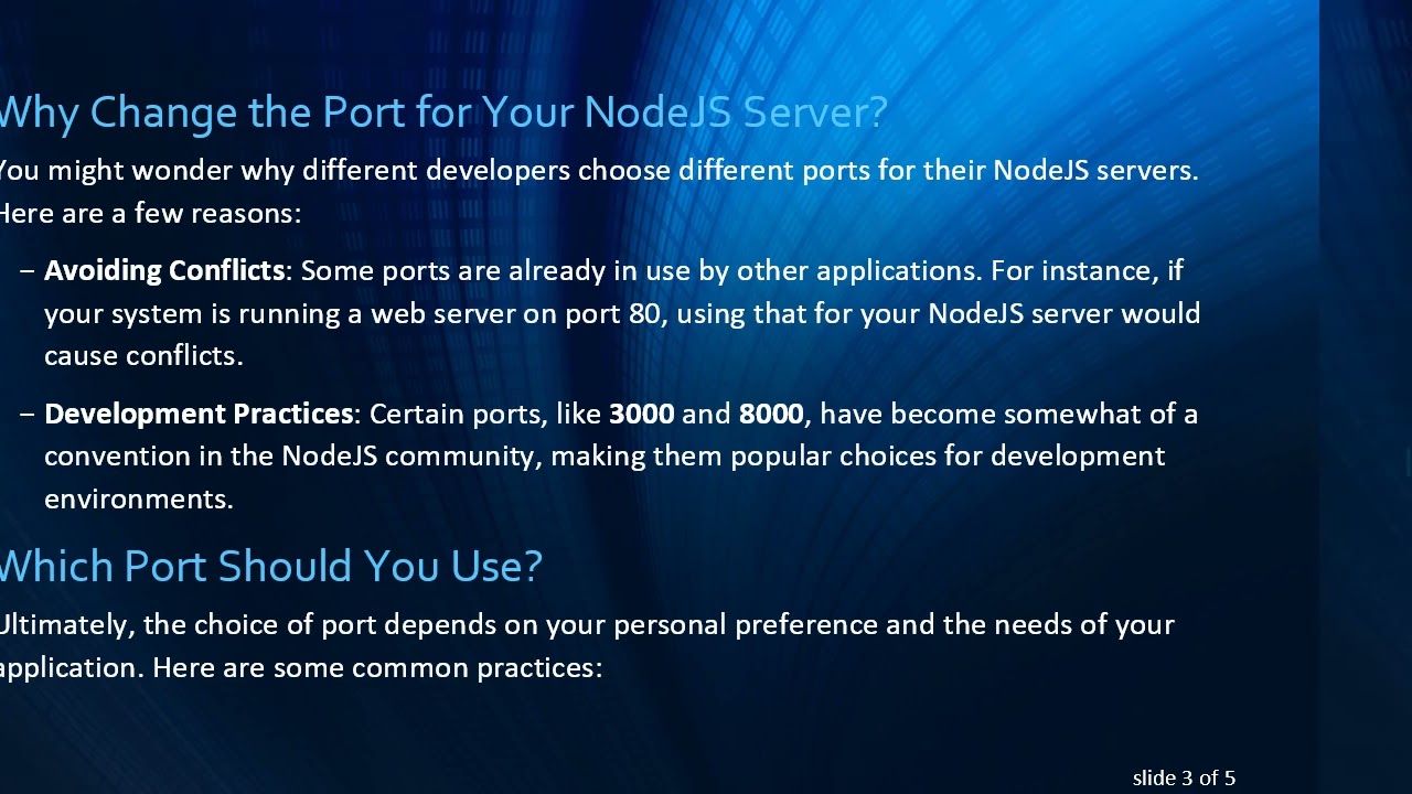 Understanding NodeJS HTTP Server Ports: Which One Should You Use?