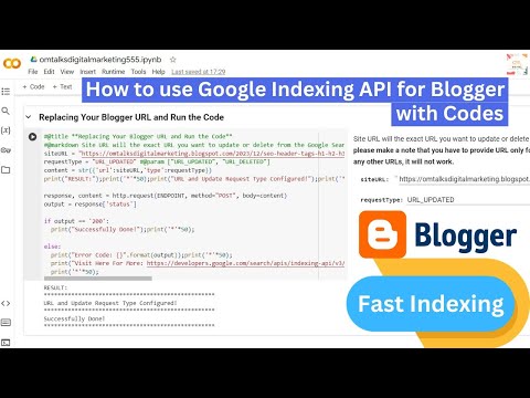 How to use Google Indexing API for Blogger with Codes| Instant Indexing| Google API tutorial 2024