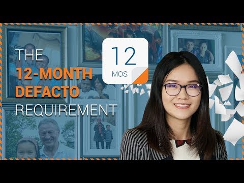 What is the 12-month de facto requirement?