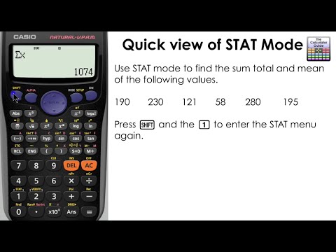 Mean & total using Statistics (STAT) mode & ordering a fraction, decimal and % (Casio)