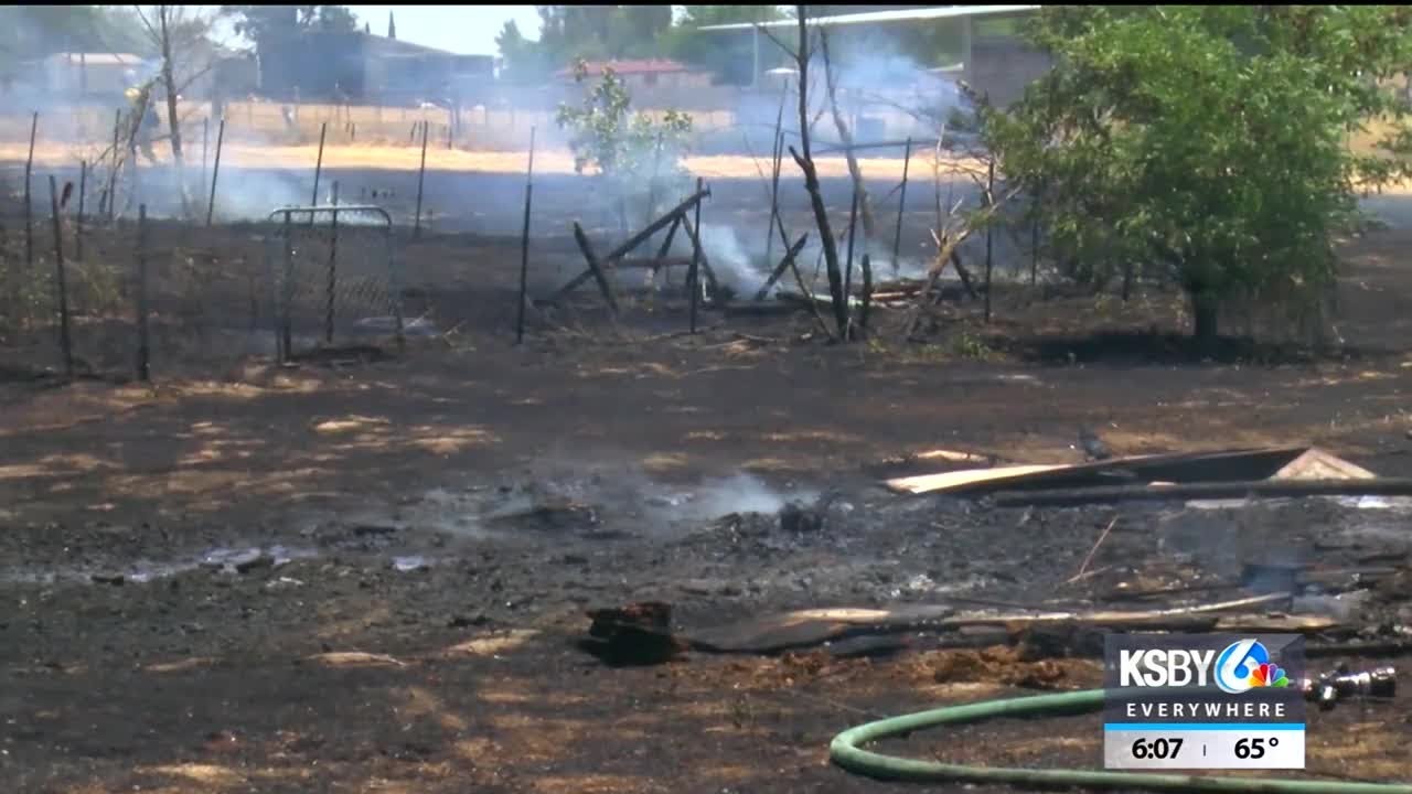 Outbuilding destroyed in structure fire in Paso Robles