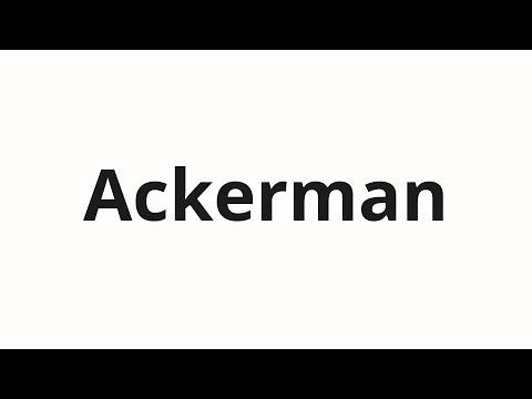 How to pronounce Ackerman