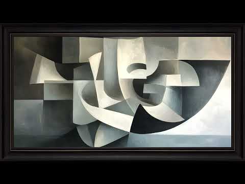 Cubist Abstraction Architectural Design: 4K Frame TV Art Screensaver
