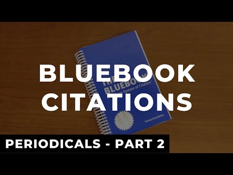 Bluebook Citations: Periodicals - Part 2 // Law Review Article Example