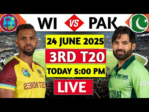 🔴Live :Pakistan vs West Indies 3rd T20 live match today | PAK vs WI Live Score & Commentar