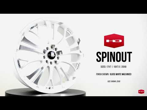 HD Wheels Spinout 17x7 +40 4x100/4x114.3mm 73.1mm Gloss White/Machined ...