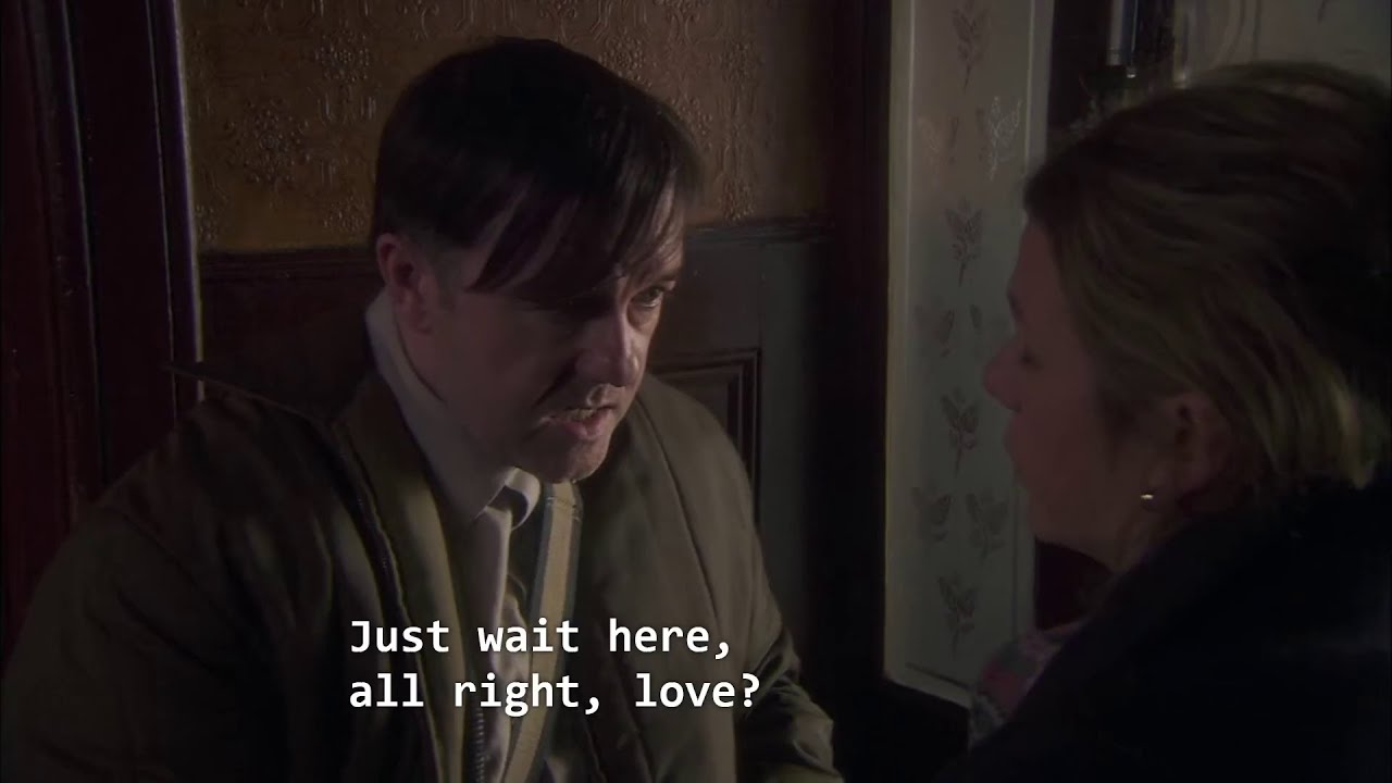 Derek S1E1   Hannah and Derek at the pub
