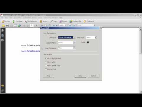 Creating Working Links In A PDF Document