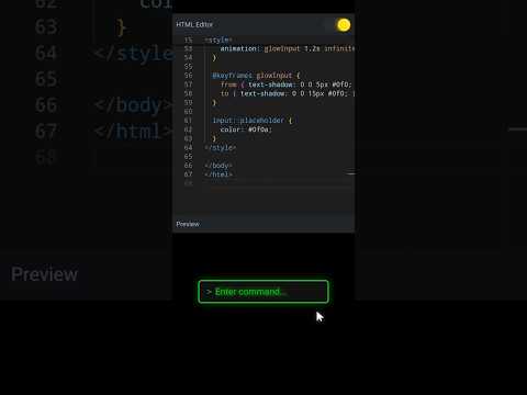 ⌨️ Hacker Style Input Field | Terminal UI with HTML + CSS 🖥️ #coding #programming #animation #hacker
