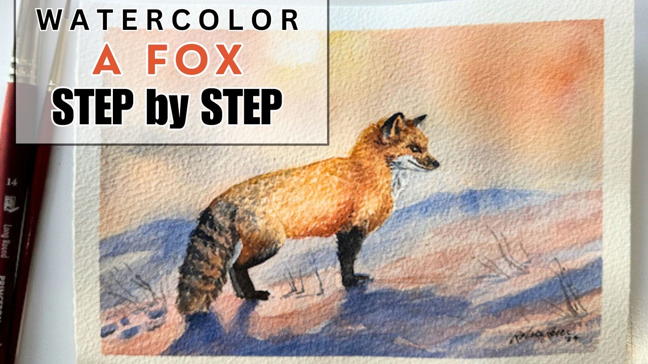 How to Paint a Fox Using Watercolor - Step by Step Watercolor Tutorial