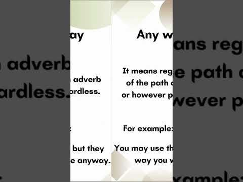 What Is The Difference Between "Anyway" and "Any way"