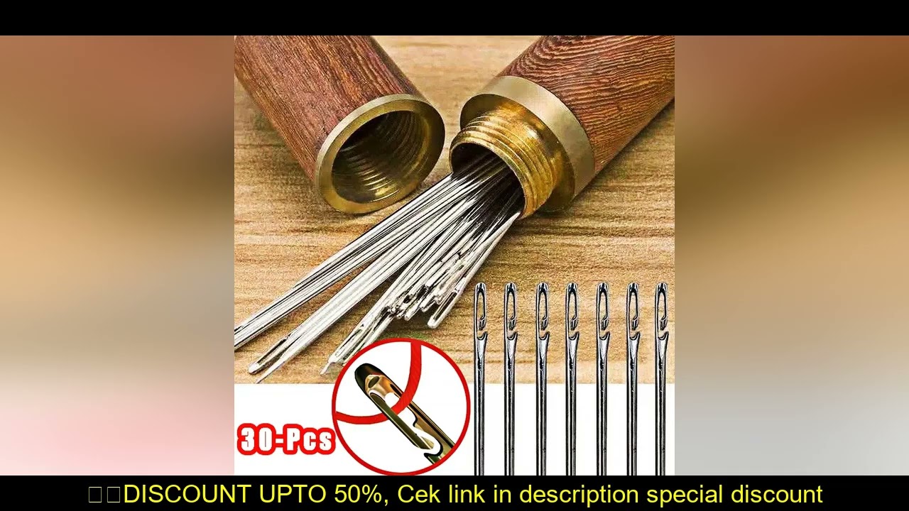 30pcs Blind Sewing Needle Elderly Stainless Steel Quick Automatic Self-Threading Needle Stitching Pi