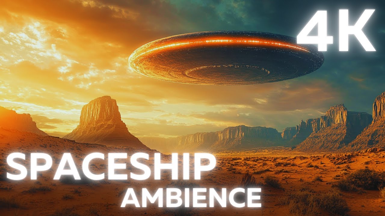 4K UFO Sighting  Alien Spaceship Ambience with Storm Sounds Loop Sci-Fi Wallpaper