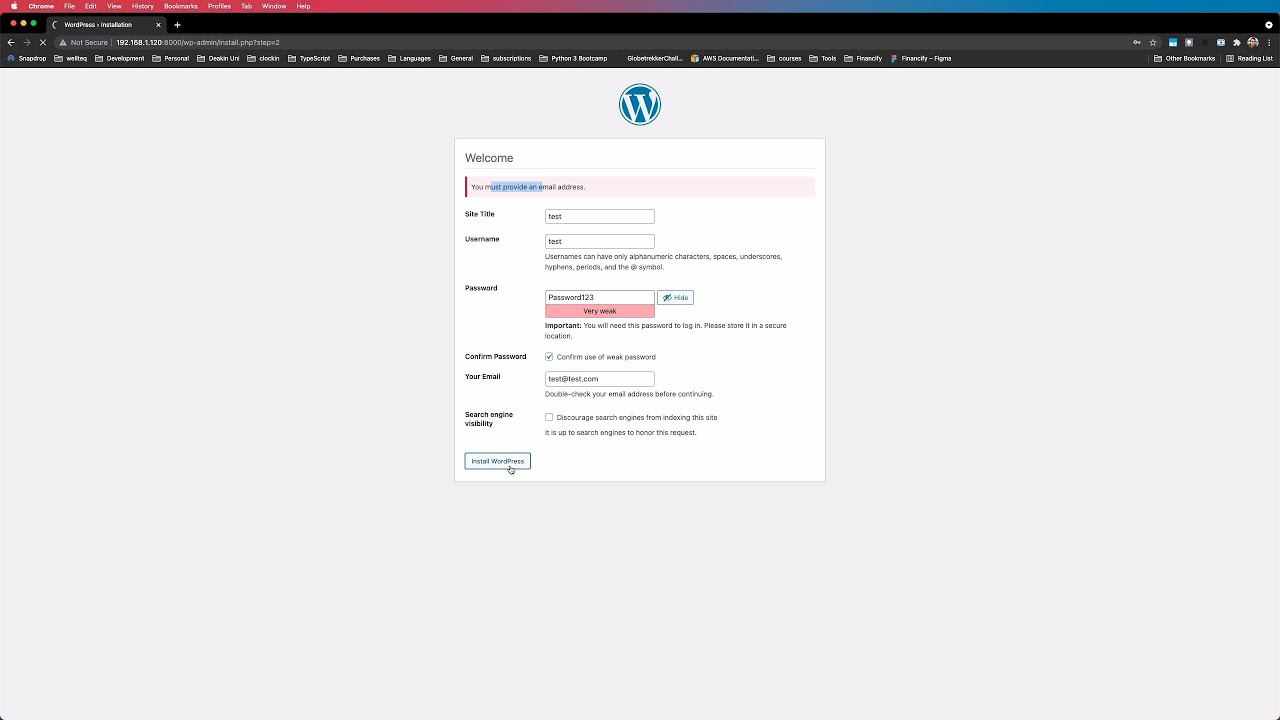 Wordpress Development Envrionment Using Docker