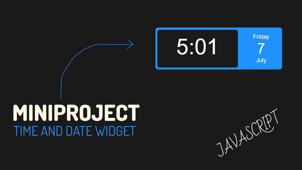 Mini Time  Date Widget  JavaScript Project With Source Code