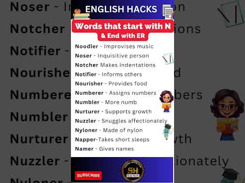 Students important vocabulary- that start with N & end with ER - #studyhacks123 #vocabulary #shorts