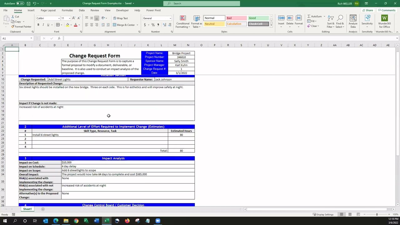 Change Request Form Template