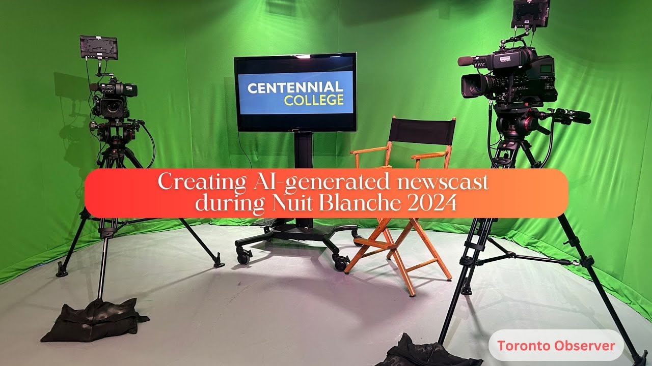 Using artificial intelligence (AI) to make newscasts at the Centennial College's Story Arts Centre