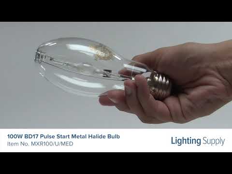 GE 100W BD17 Pulse Start Metal Halide Bulb (MXR100/U/MED)
