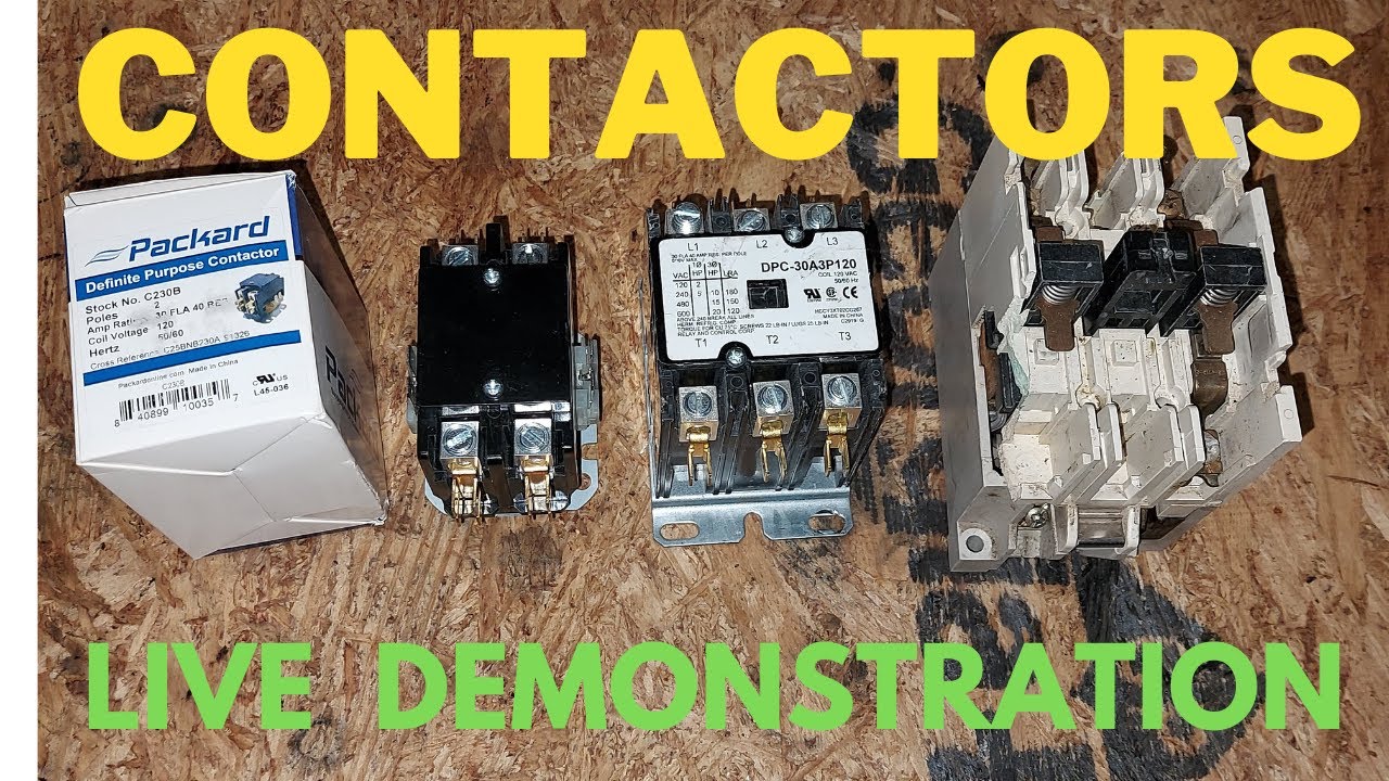 How To Wire Normally Open Contactors - Live Example With Exposed Parts - see how it functions