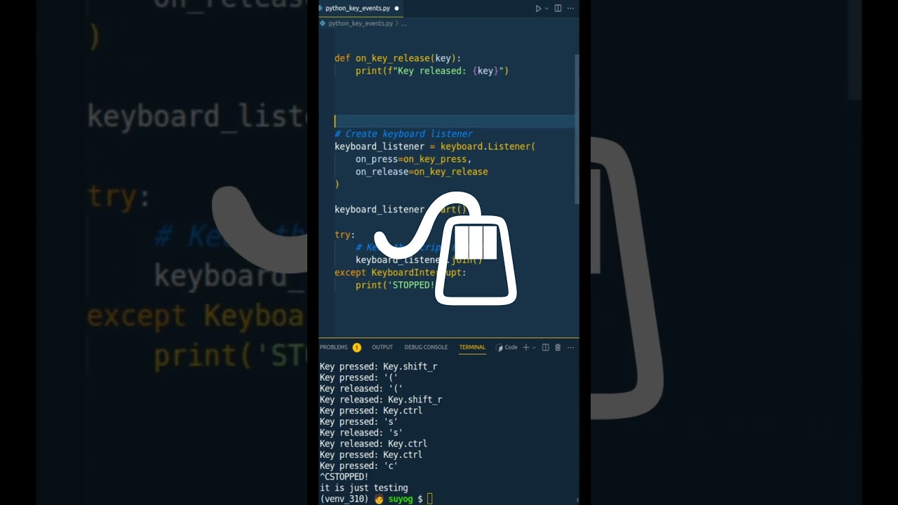 Capturing mouse 🖱 events by PYNPUT in Python. #python #programming #coding #shorts #shortsvideo