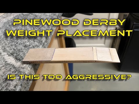 Pinewood derby car weight placement