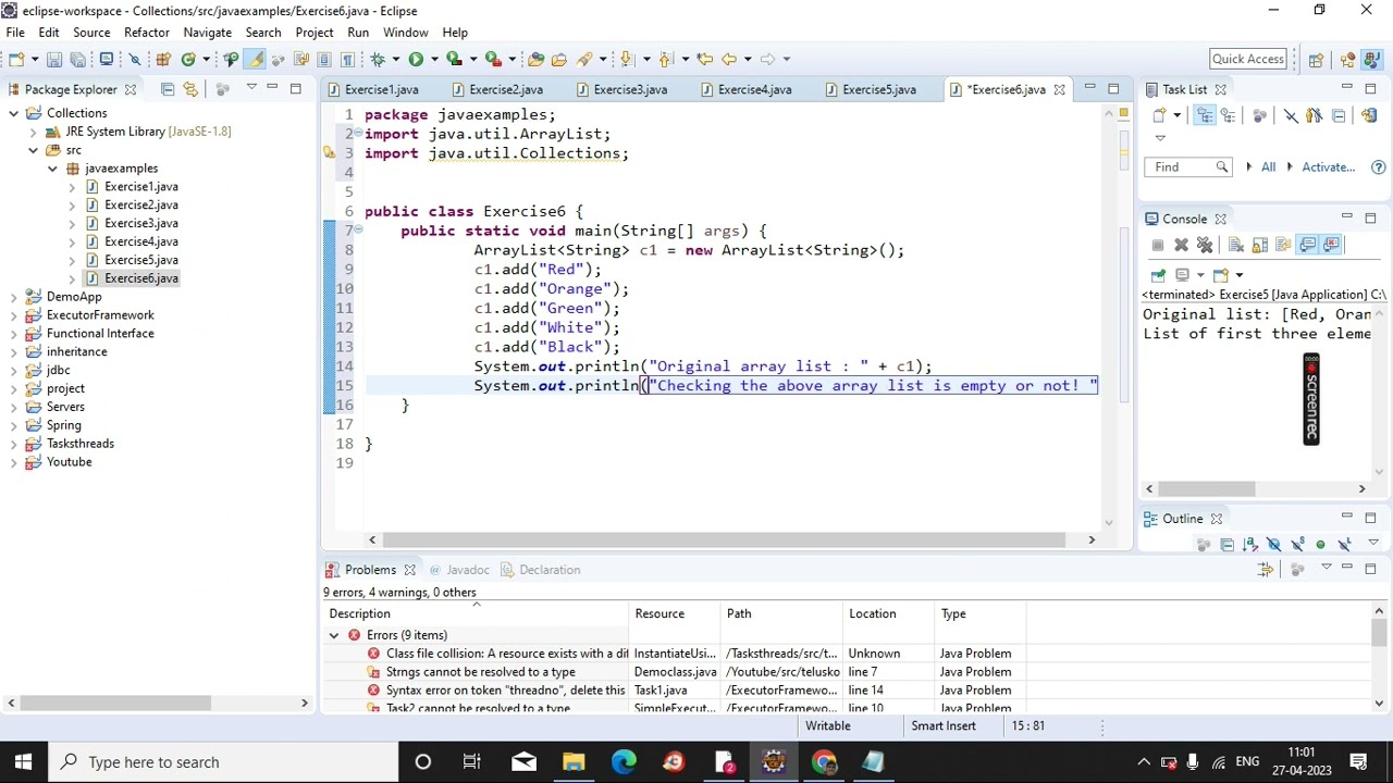 Write a java program to test an array list is empty or not