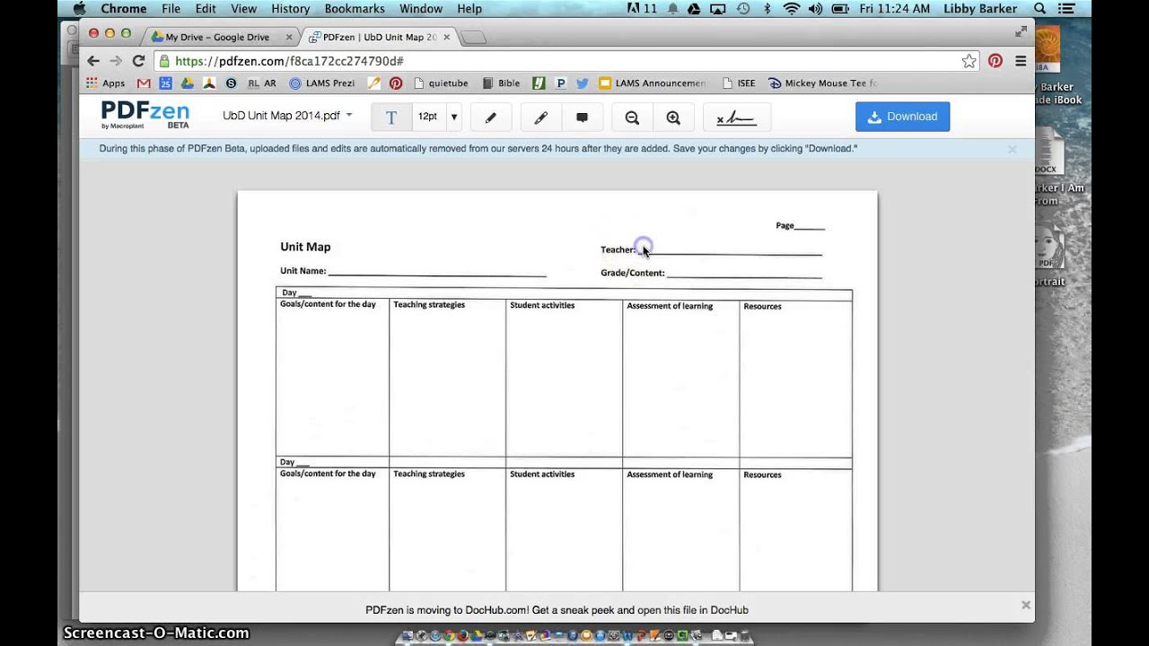 UbD Unit Map: Text on PDF (Editing)