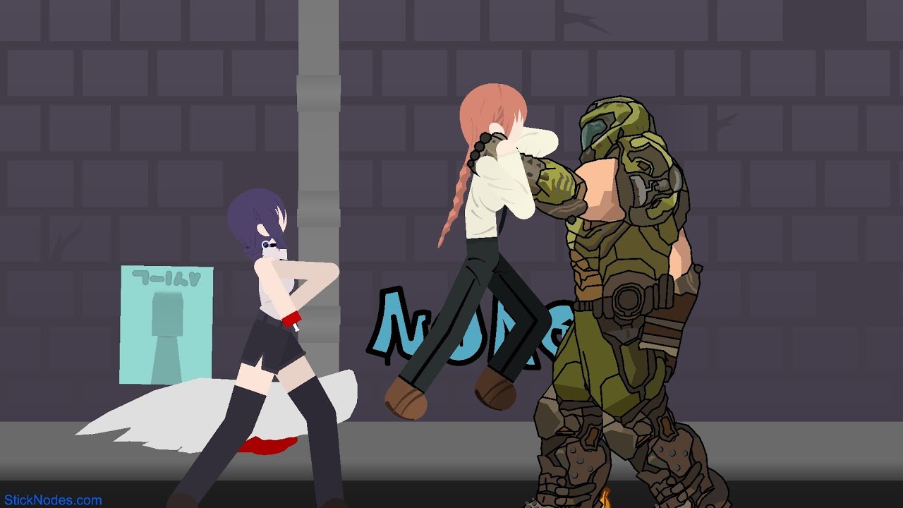 Doom slayer save raze ( chainsawman movie) | sticknodes animation 