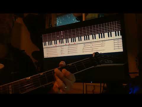Realtime Guitar Visualization Proof of Concept (GK2A+GR33+MIDI+Python) version 0.1