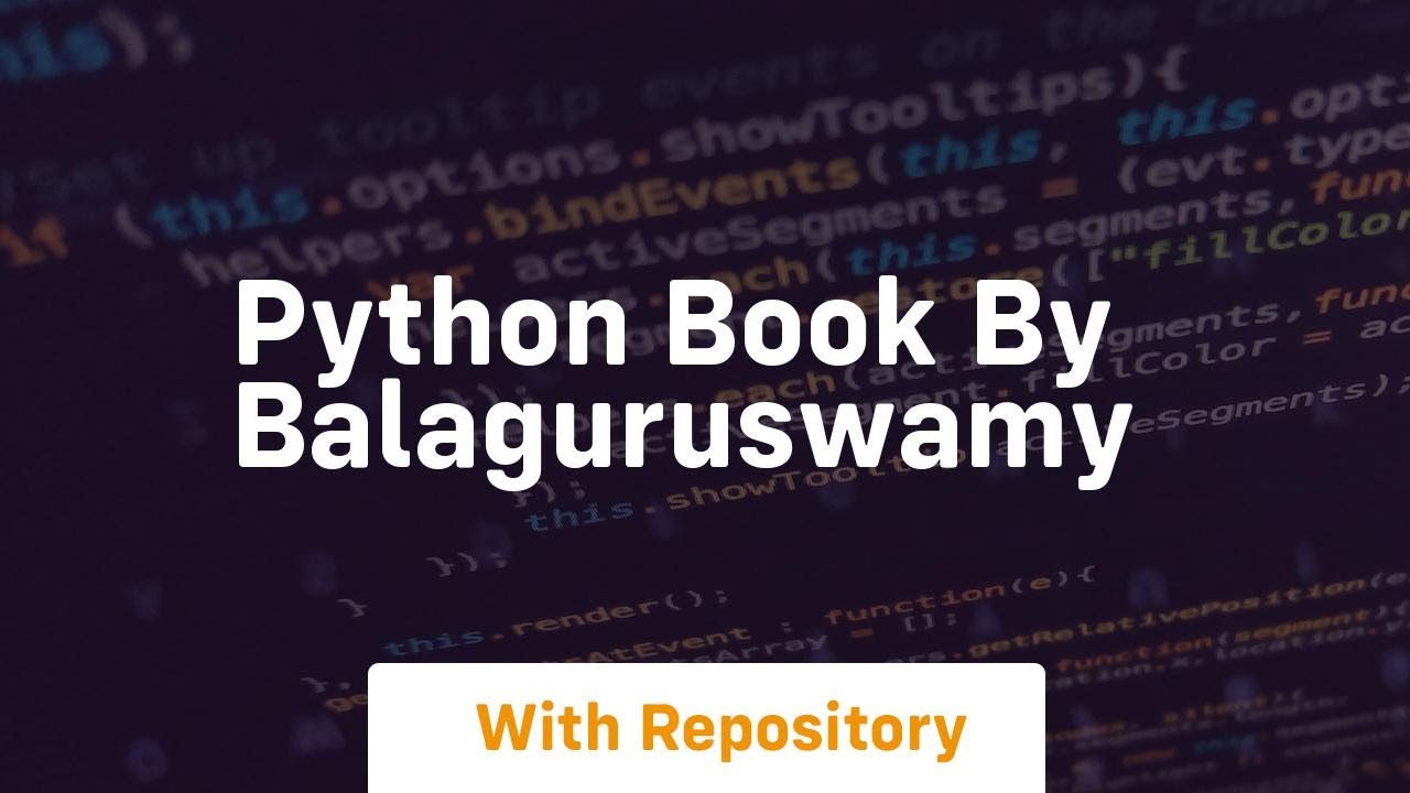 python book by balaguruswamy