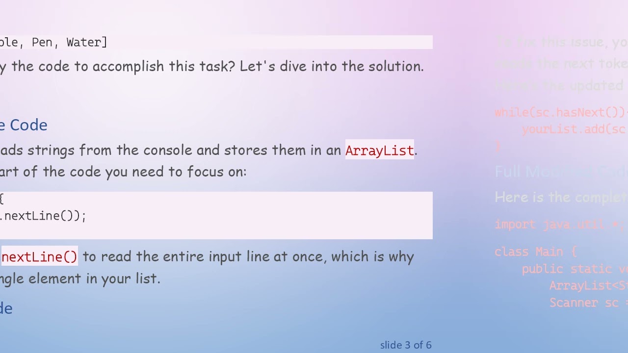 How to Scan Strings into an ArrayList in Java