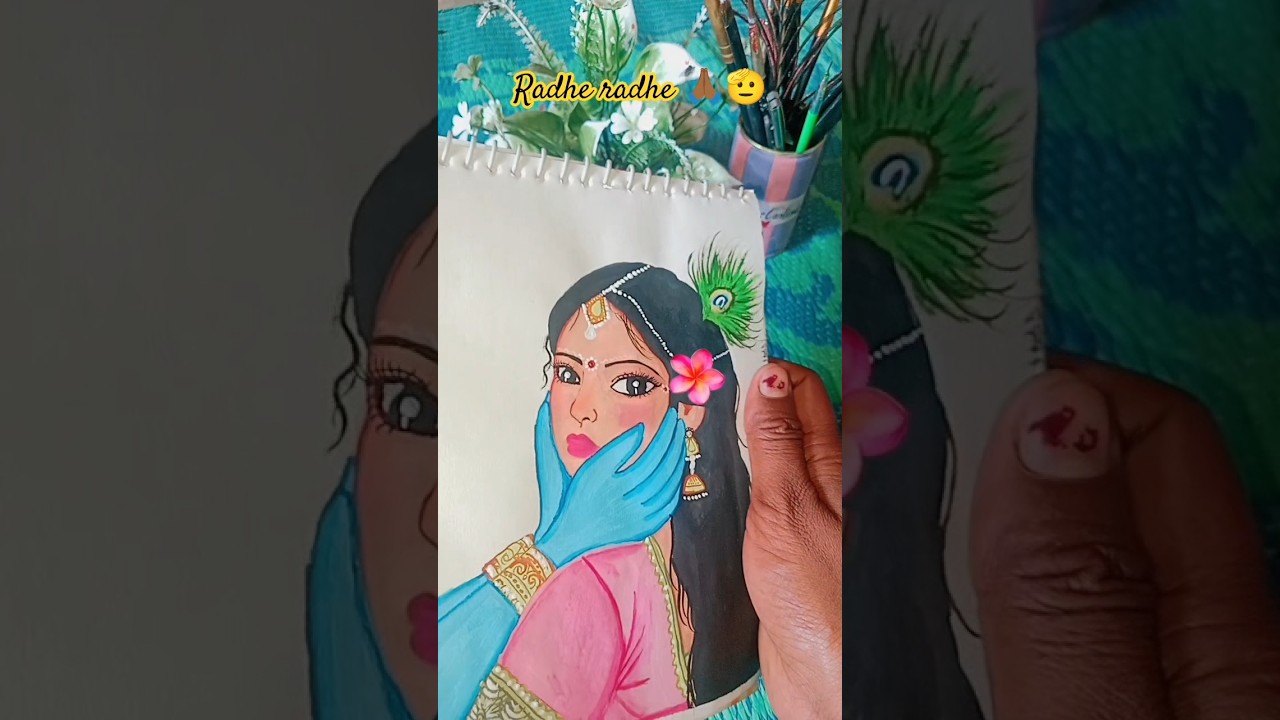 scroll ❌ radhe radhe 😍# radha rani drawing 😍 #art  shorts video 🥰❣️ radha krishna drawing 🥰😍