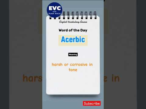 "Acerbic" Meaning in English| English Vocabulary Course #english #englishvocabulary