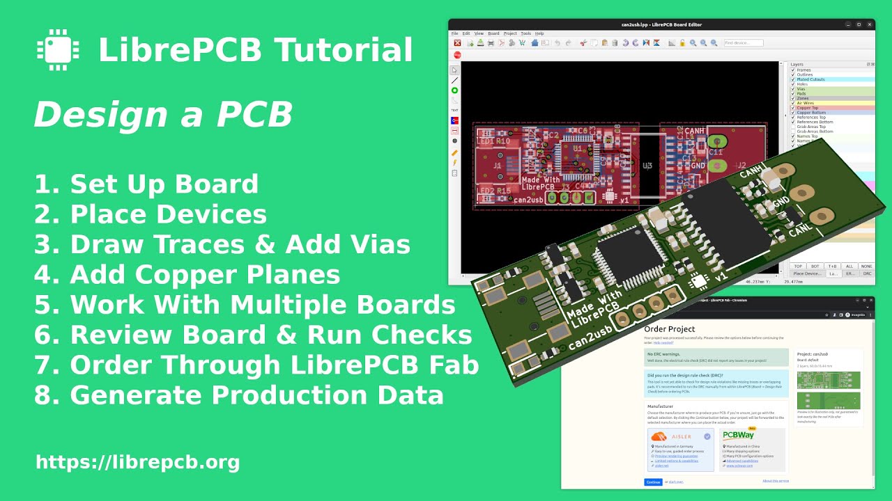 LibrePCB Tutorial 3: Design a PCB