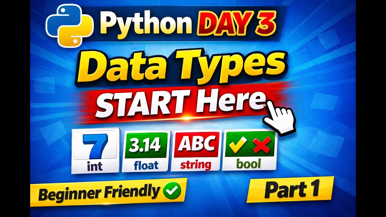 Python Data Types Introduction | int, float, string, bool Explained (Day 3)
