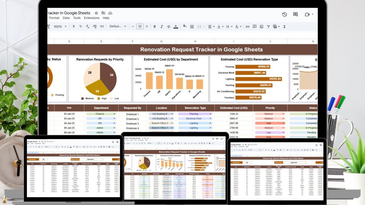 Renovation Request Tracker in Google Sheets