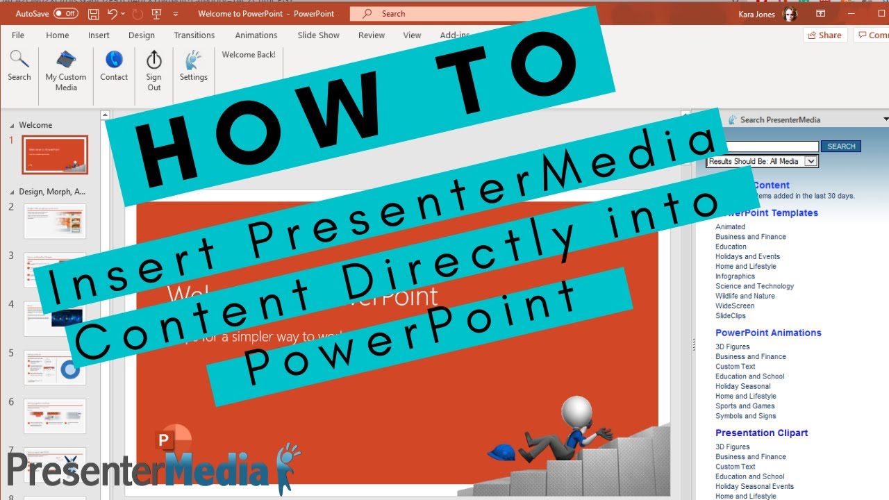 Add PresenterMedia content directly into PowerPoint 2016