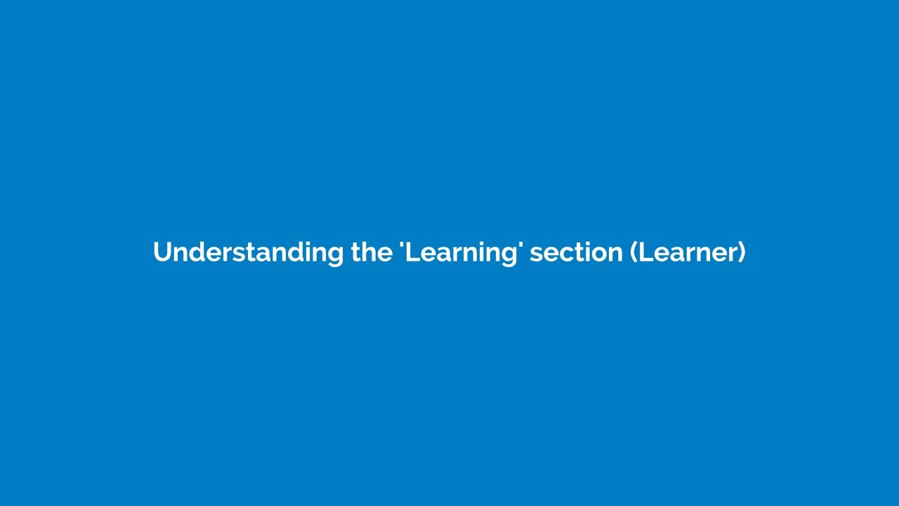 UpsideLMS Learner - Understanding the 'Learning' section