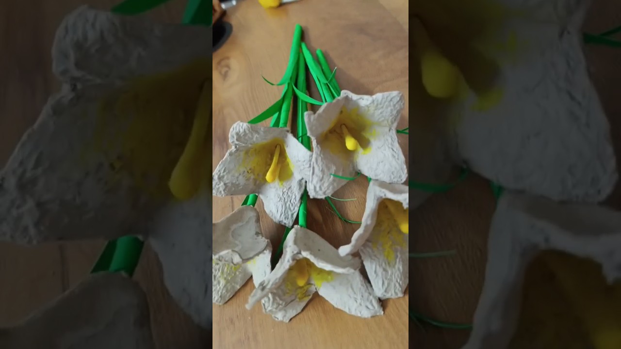flowers with egg trays | diy craft | recycling | easy craft | #shortvideo #shortsfeed #shorts